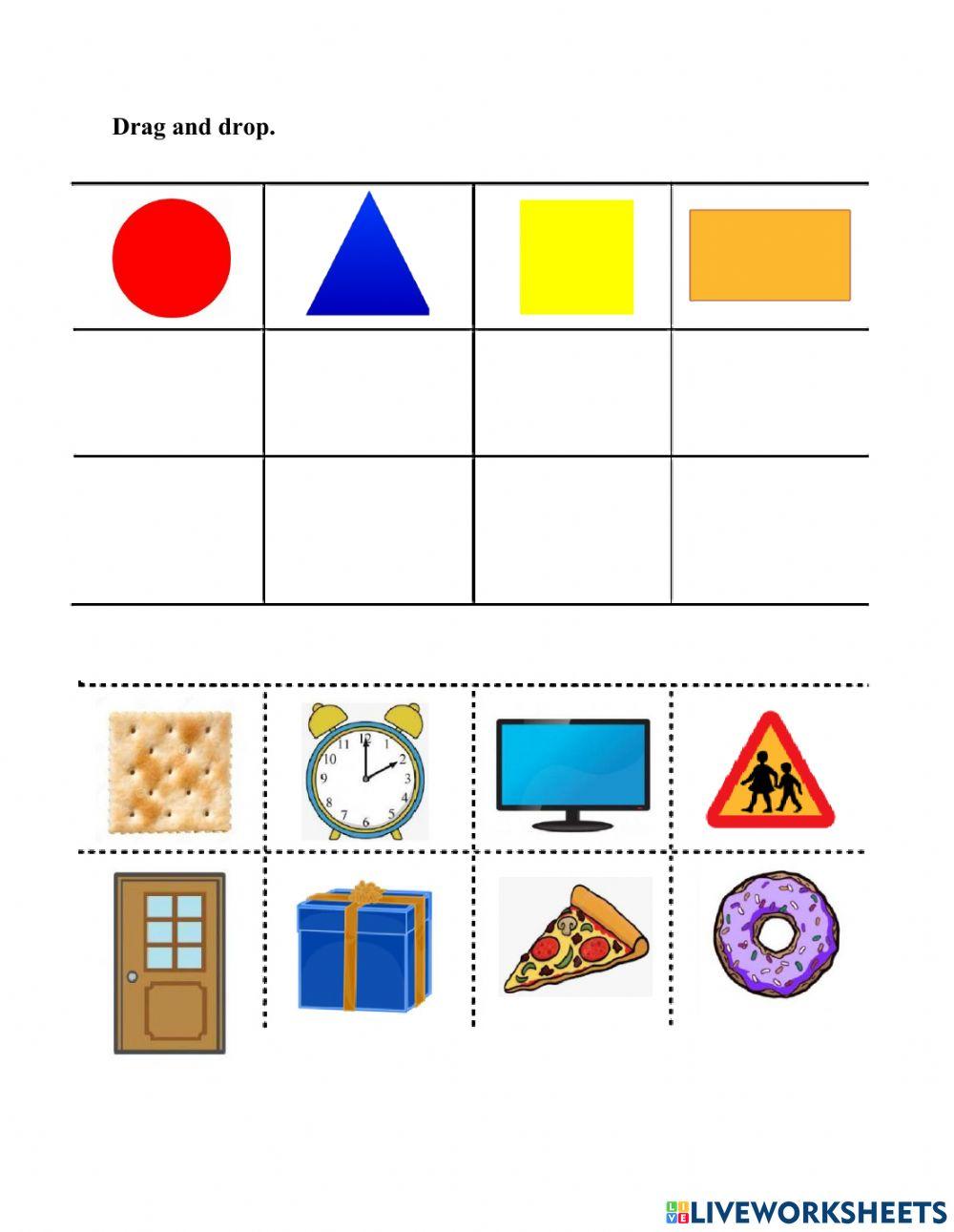 Shapes online exercise for kindergarten | Live Worksheets