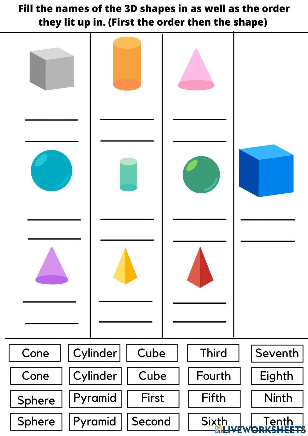 3D shapes 1428147 | Marike | LiveWorksheets