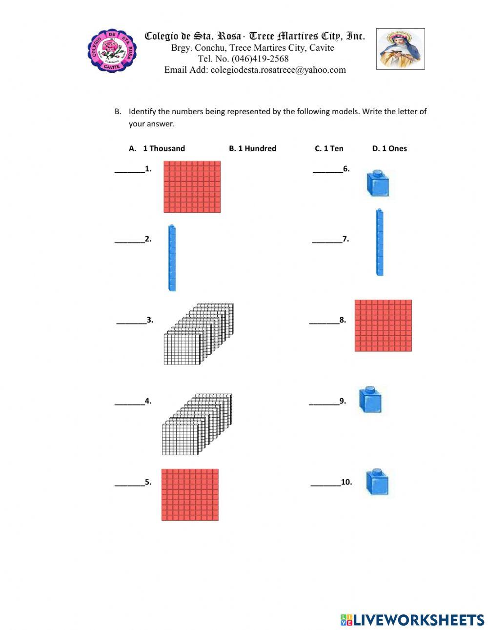 Unit Test online exercise for 1 | Live Worksheets