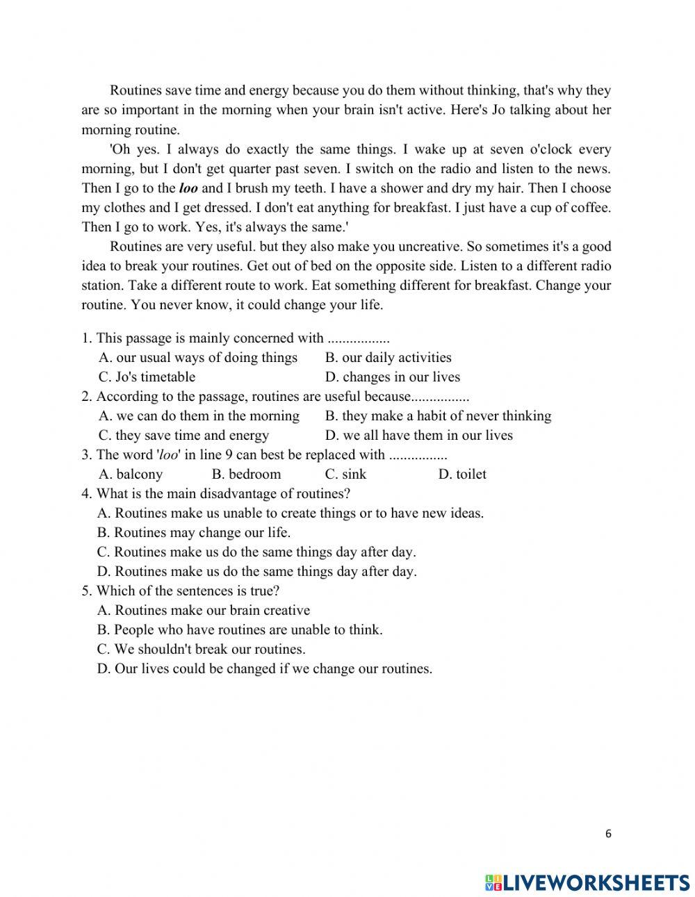 Bài tập k10 worksheet | Live Worksheets