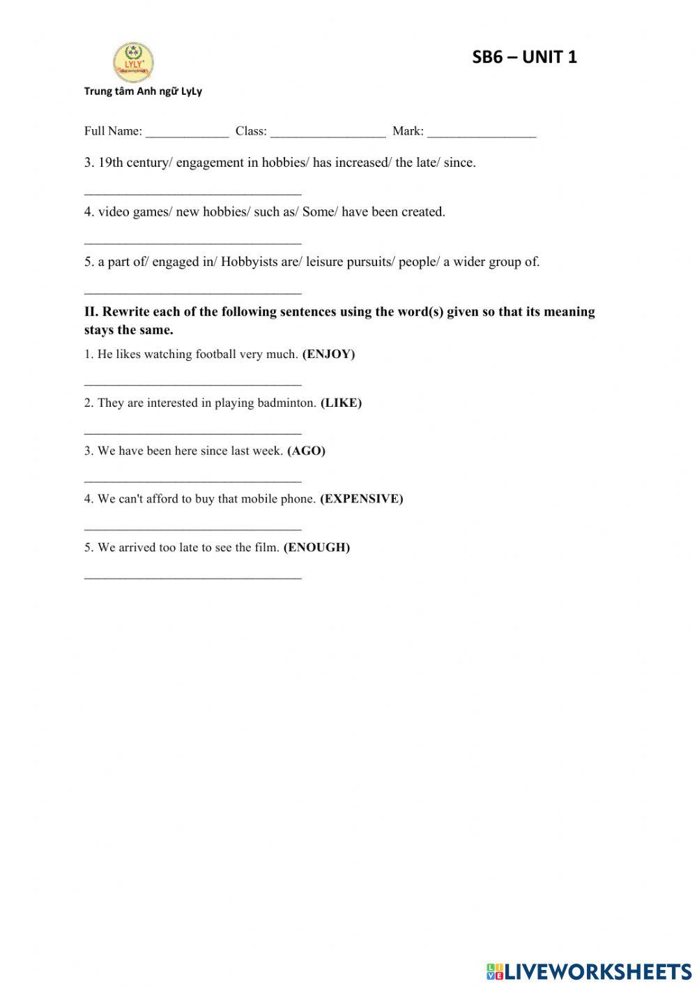Grade 7- practice test worksheet | Live Worksheets