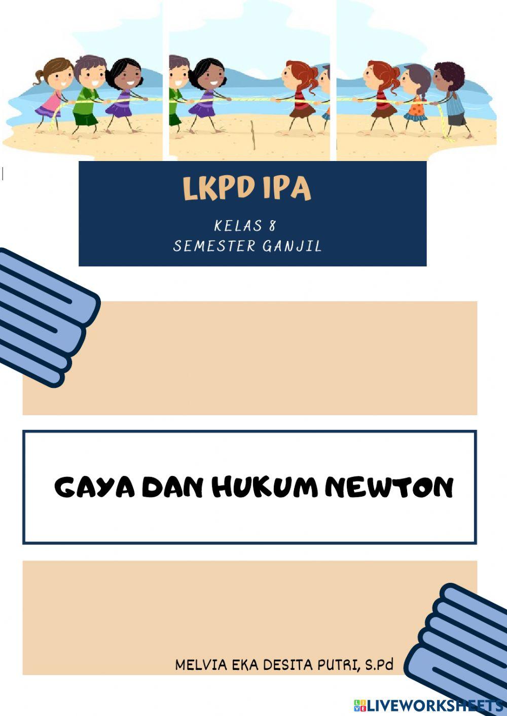 1429973 | Gaya dan Hukum Newton kelas 8 | Melvia Eka