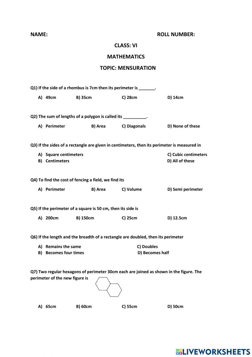 Multiple choice questions 1430252 | Meena Sharma | Live