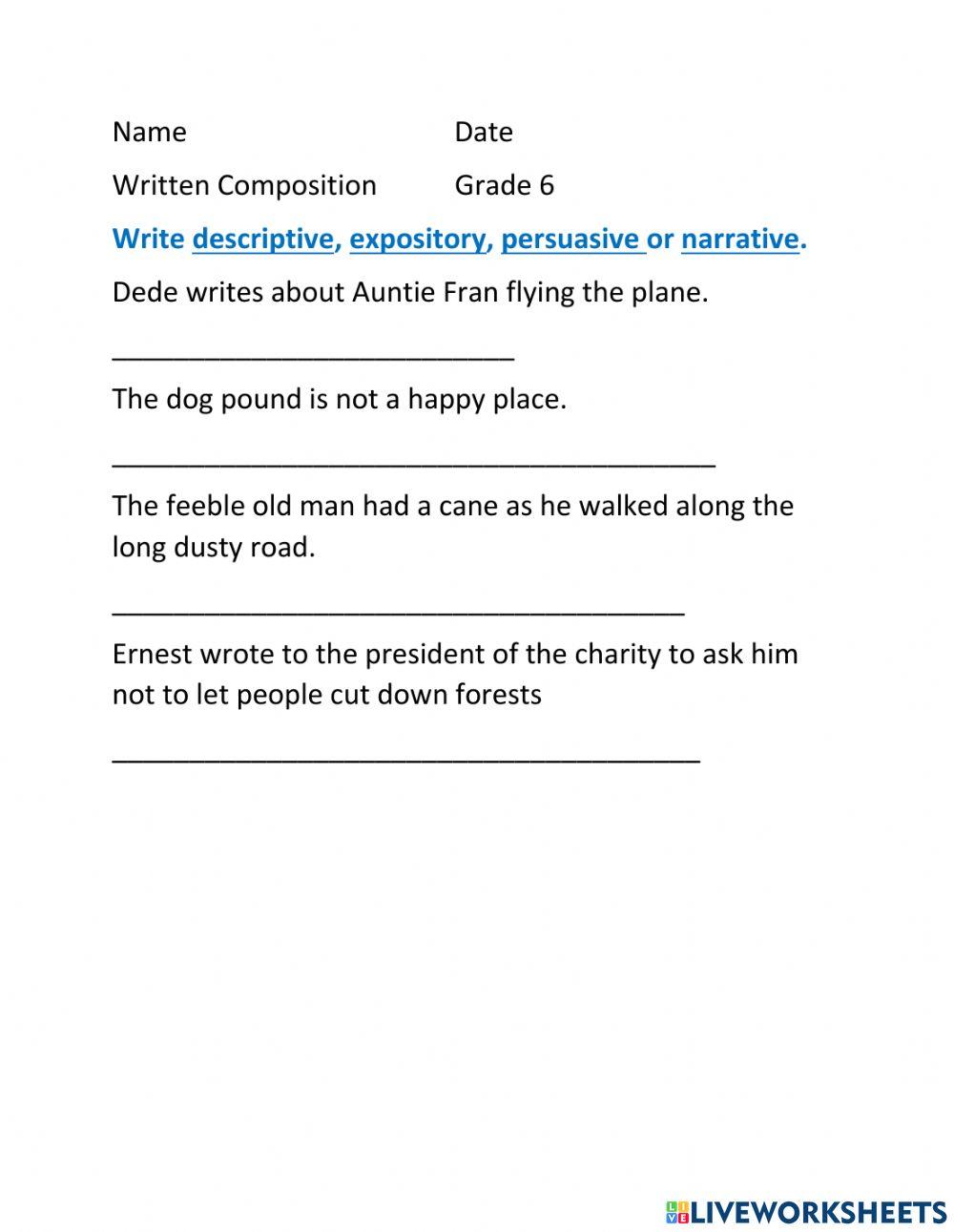 Compostion | Free Interactive Worksheets | 1430544