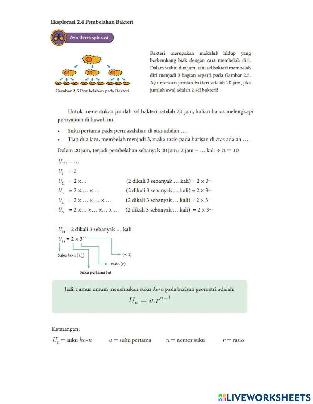 Barisan Geometri - Menemukan rumus Un 1430813 | Bekti