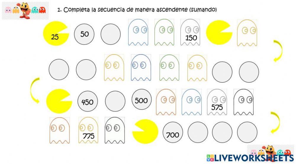 Secuencias numéricas online exercise for 5 | Live Worksheets Secuencias numéricas online exercise for 5 | Live Worksheets