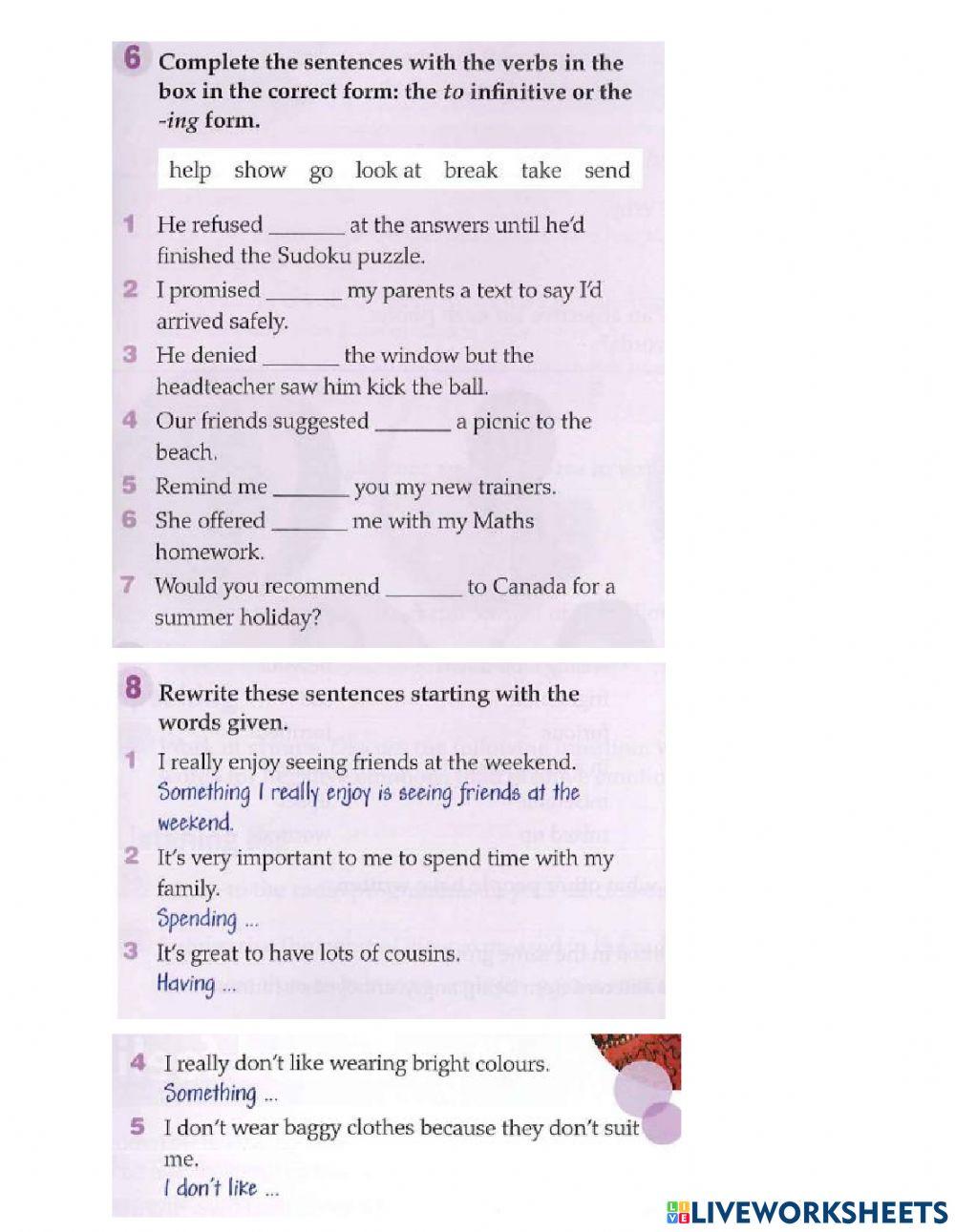 Revision grade 8 worksheet | Live Worksheets