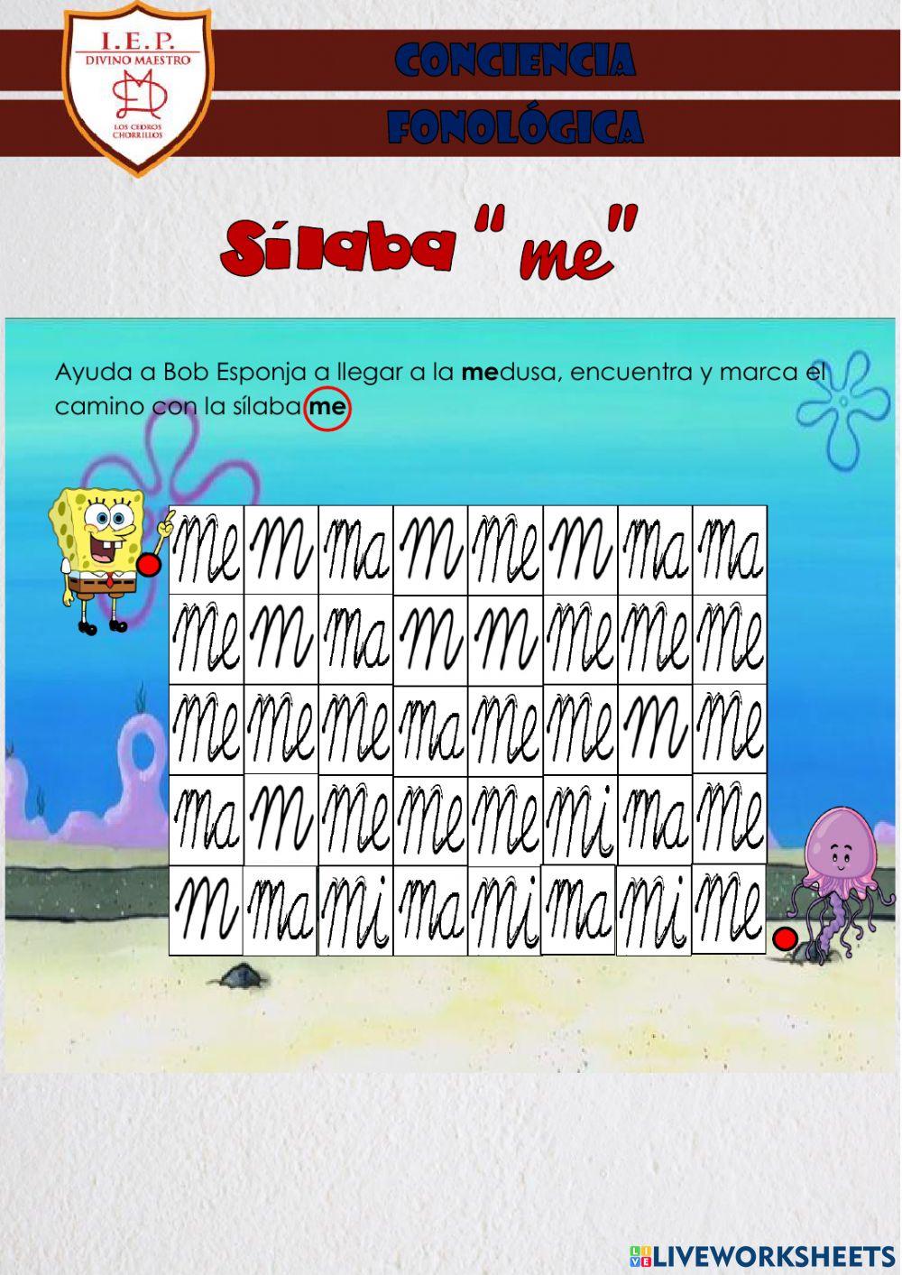 Sílaba -me- worksheet | Live Worksheets