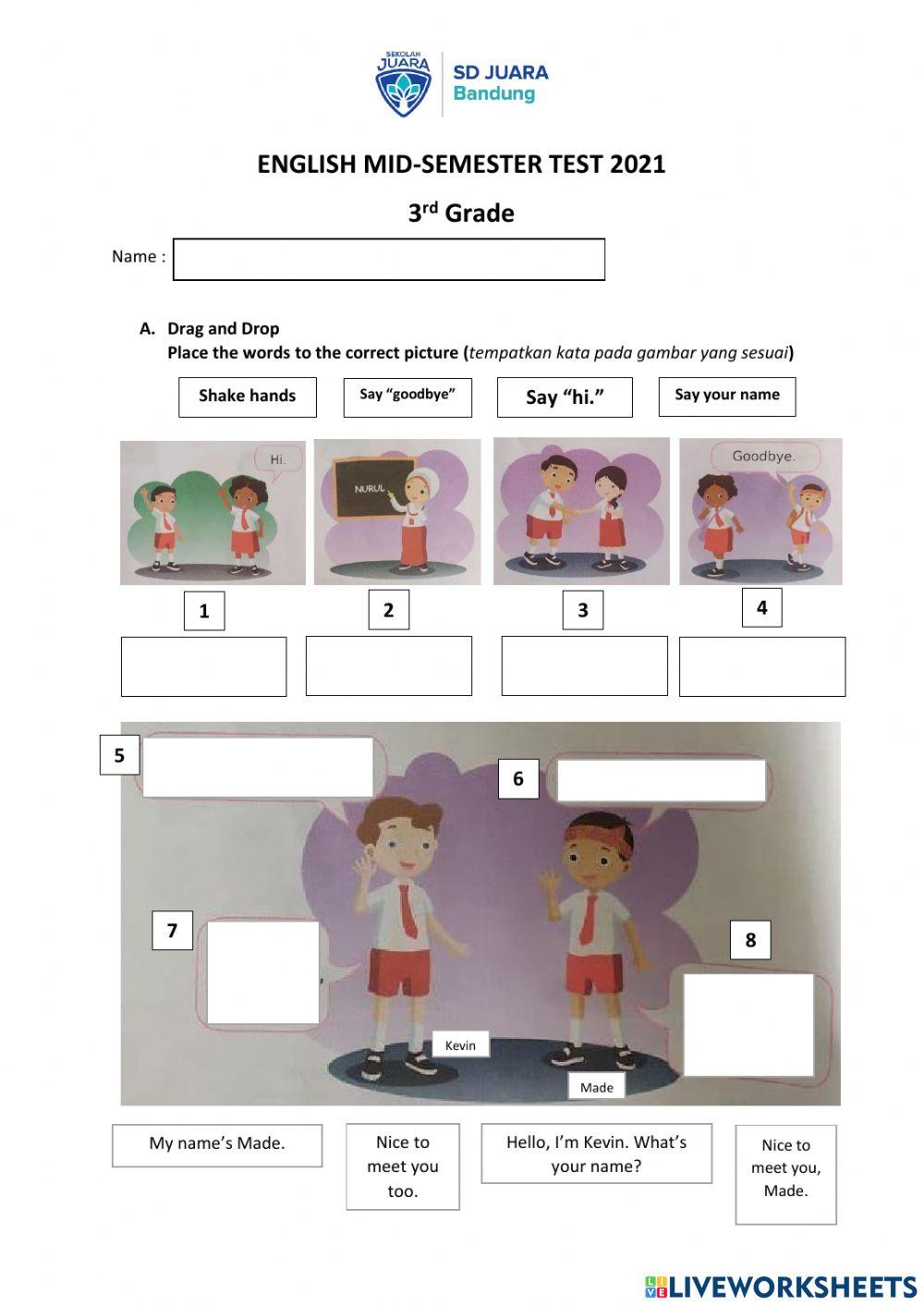 Mid Tes 3rd Grade 1432133 | achmadghozali | Live