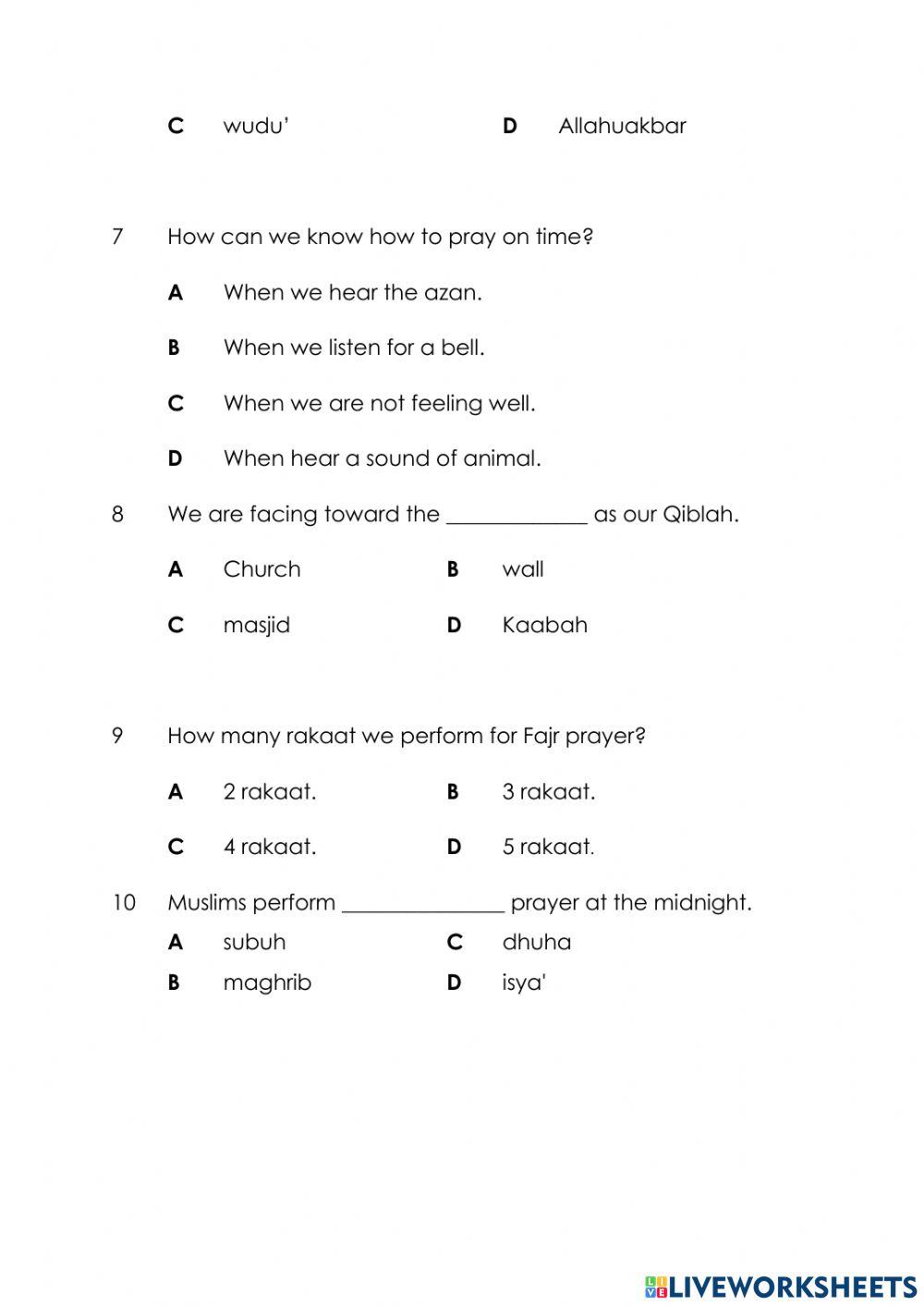 Revision TOPIC worksheet | Live Worksheets