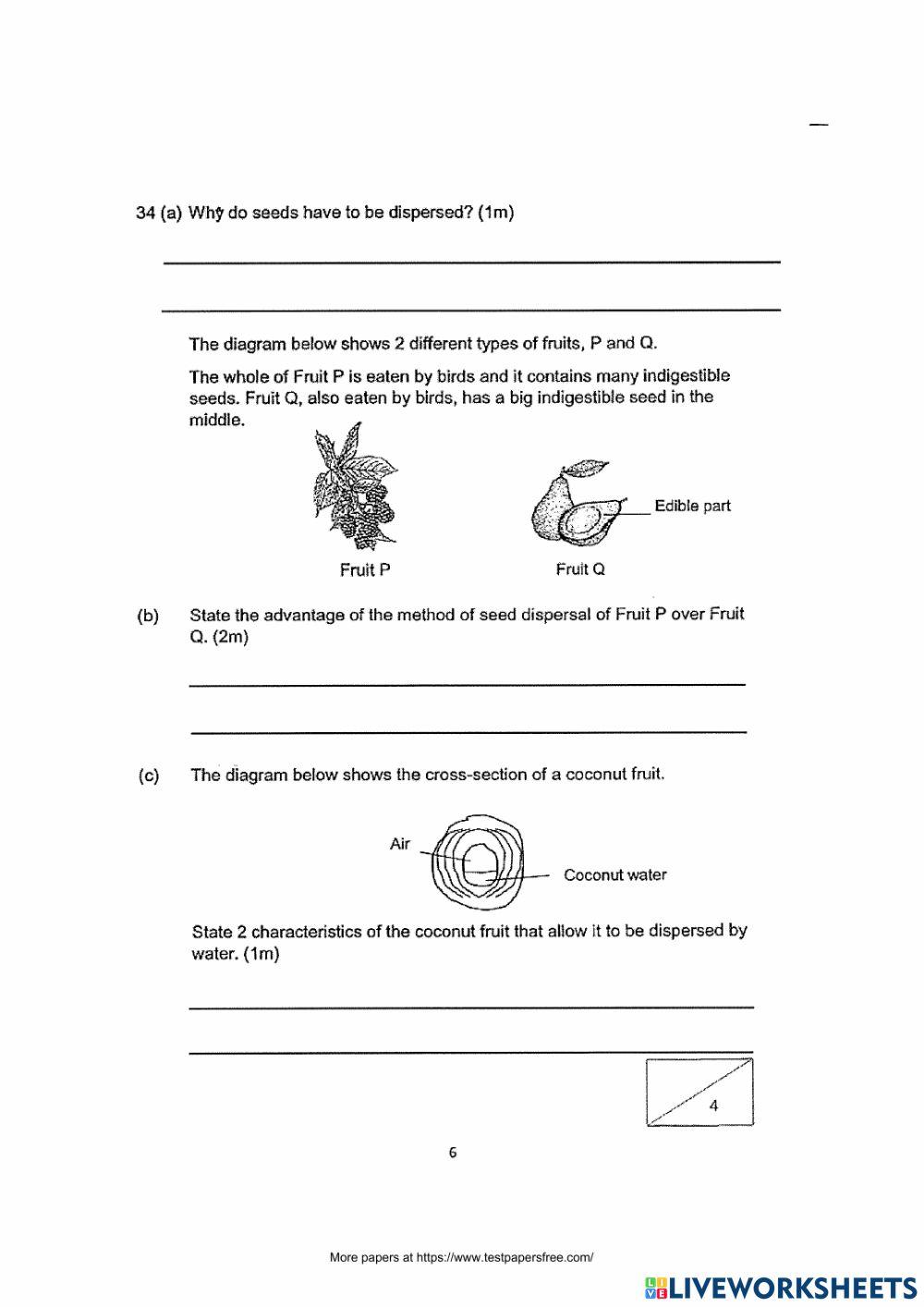Science PSLE Prelim 2020 - SCGS 3407116 | VALERIE BUKAS