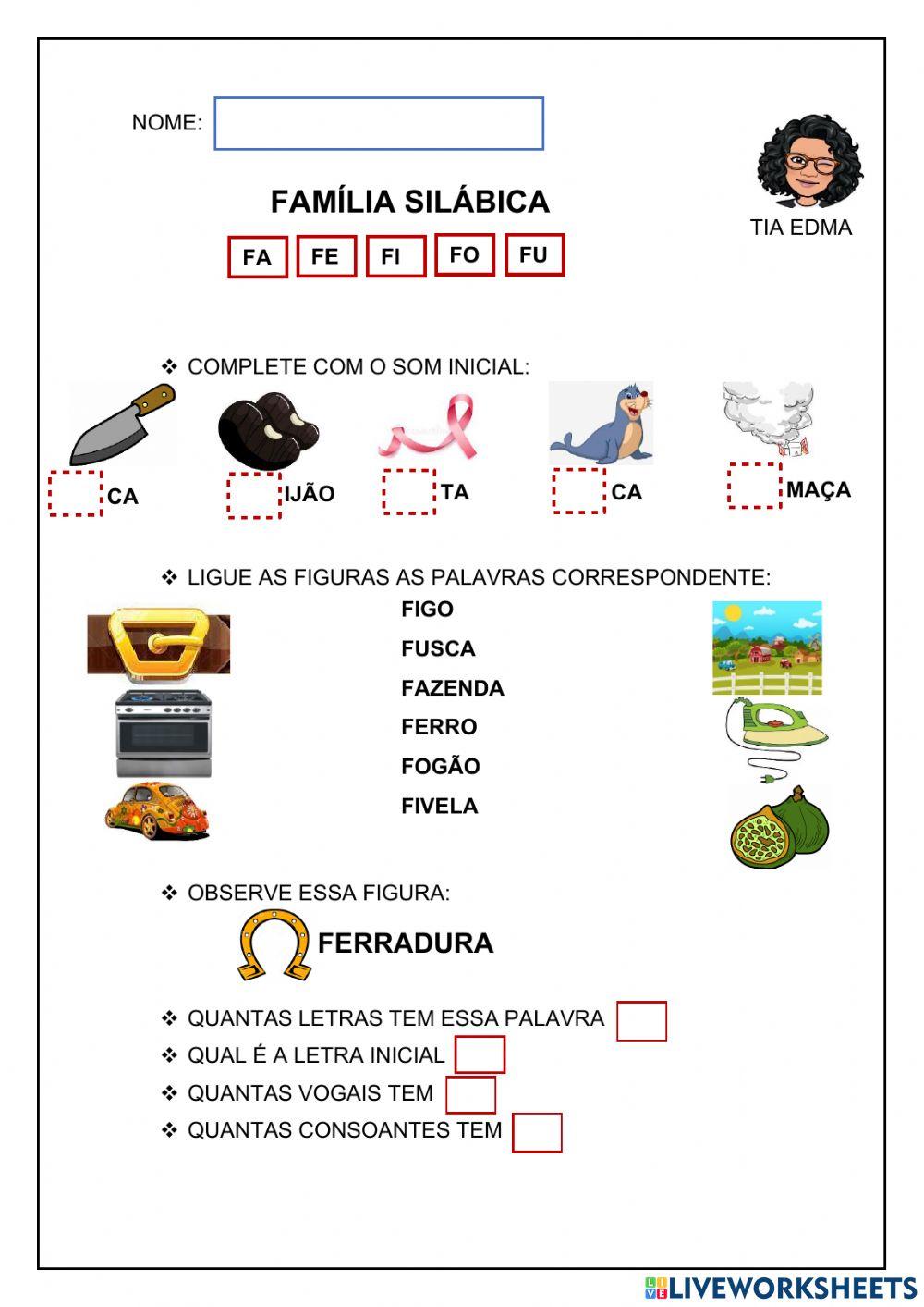 Letra f interactive exercise for PRÉ III | Live Worksheets