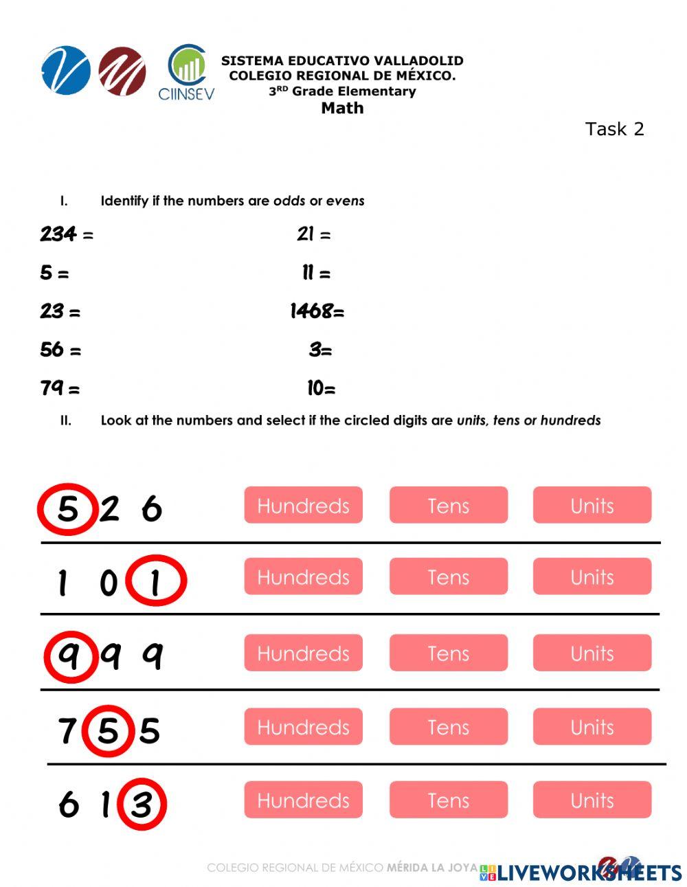 3ab - math task 2 september worksheet | Live Worksheets