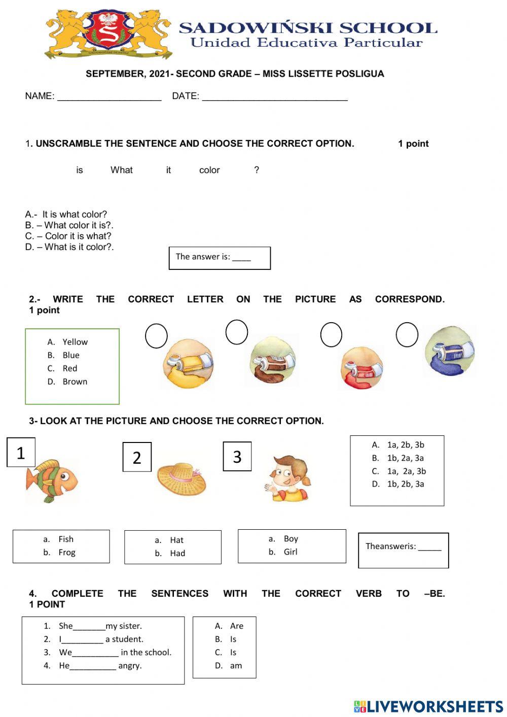 Pca 2do | Free Interactive Worksheets | 1433916