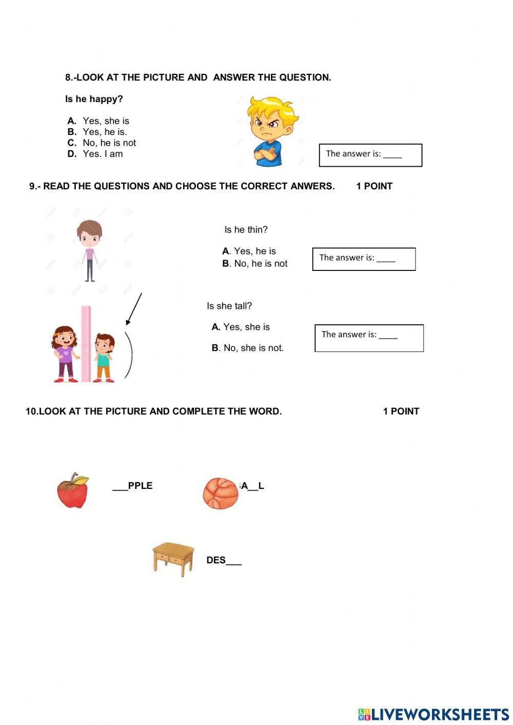Pca 2do | Free Interactive Worksheets | 1433916