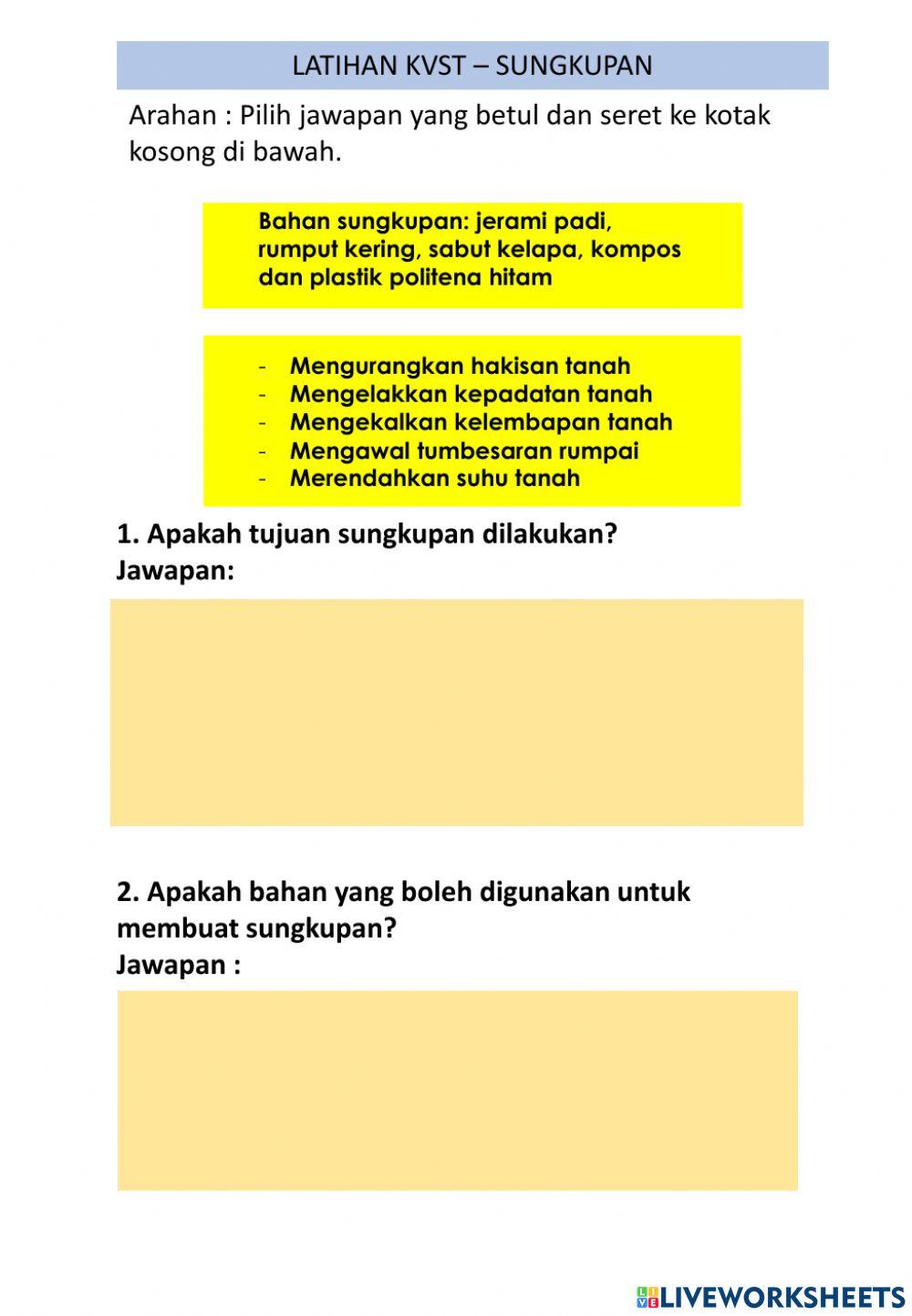 Sungkupan worksheet | Live Worksheets