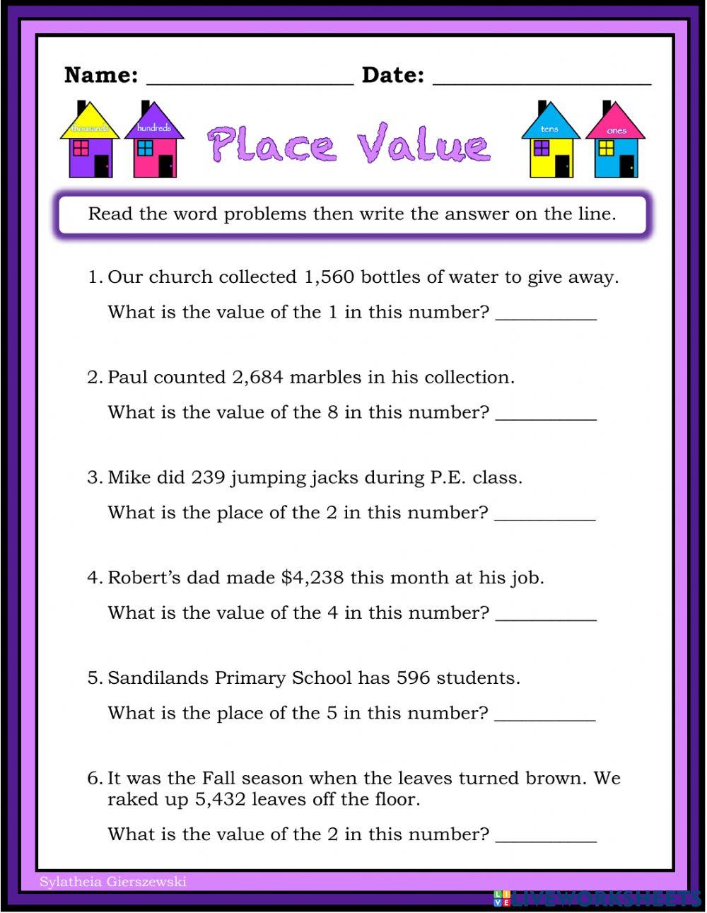 Place Value online exercise for 3 | Live Worksheets