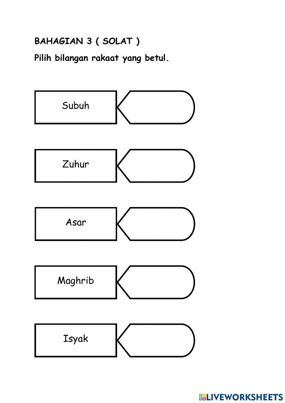 SOLAT 5 Tahun Part 3 worksheet | Live Worksheets
