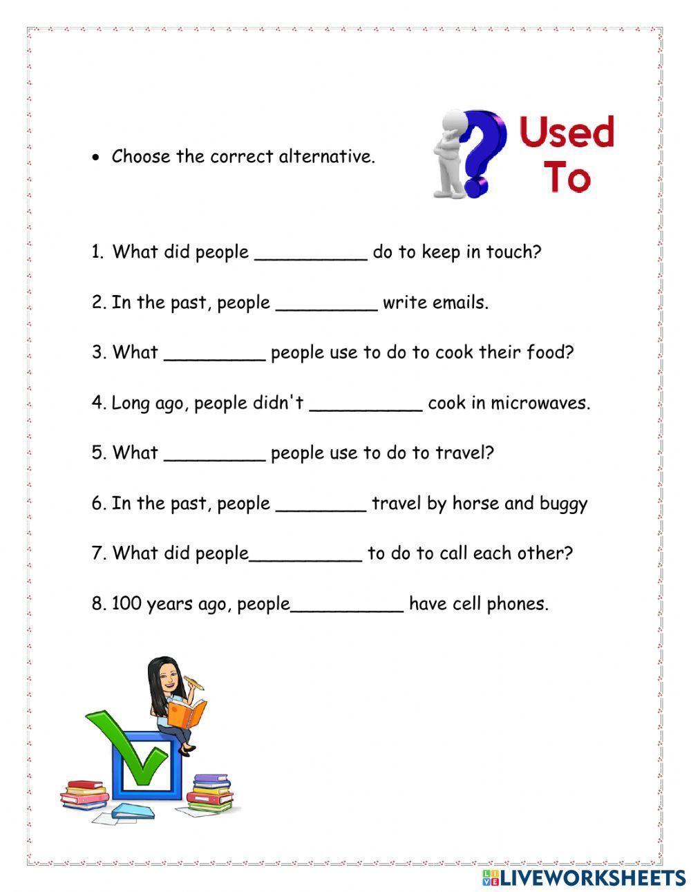 Used to | Free Interactive Worksheets | 1434861