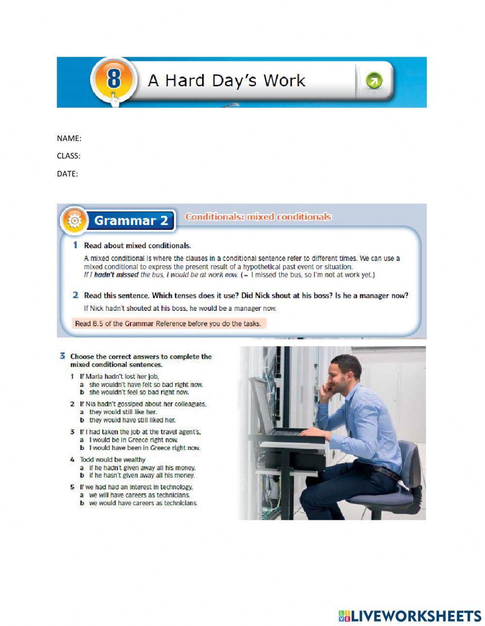 Conditionals: mixed conditionals worksheet | Live Worksheets