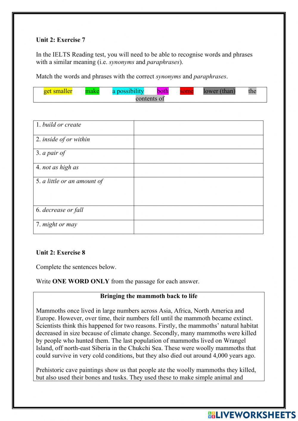 MS1-U2-Skills Modules-R online exercise for | Live Worksheets