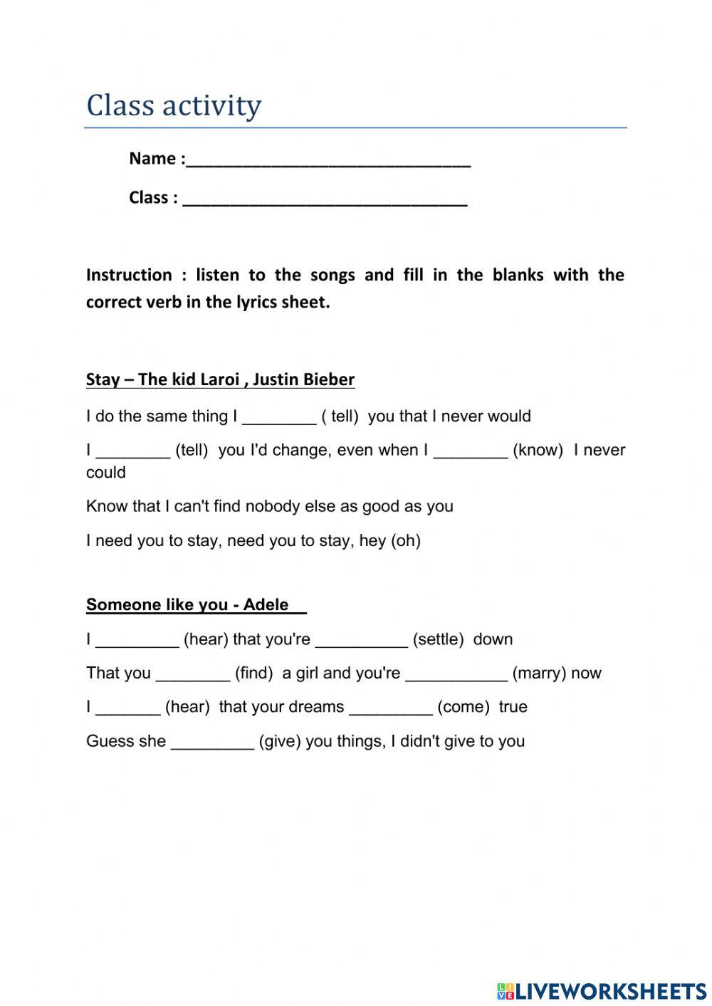 Simple past tense online exercise for Year 3 | Live Worksheets