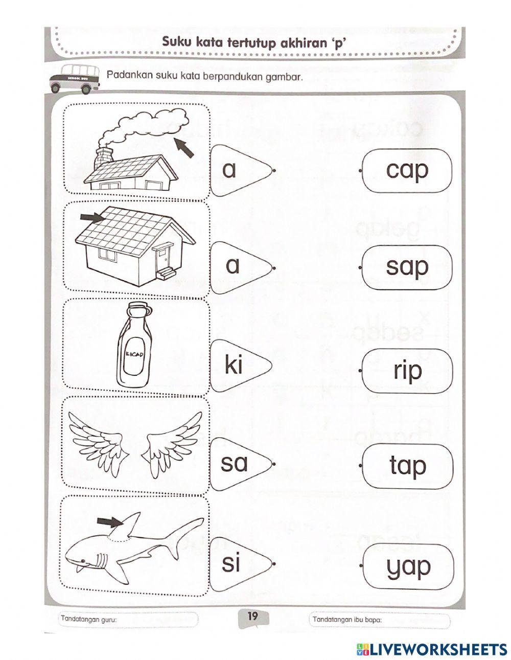 Latihan akhiran -p' | Puteri Najihah | Live Worksheets