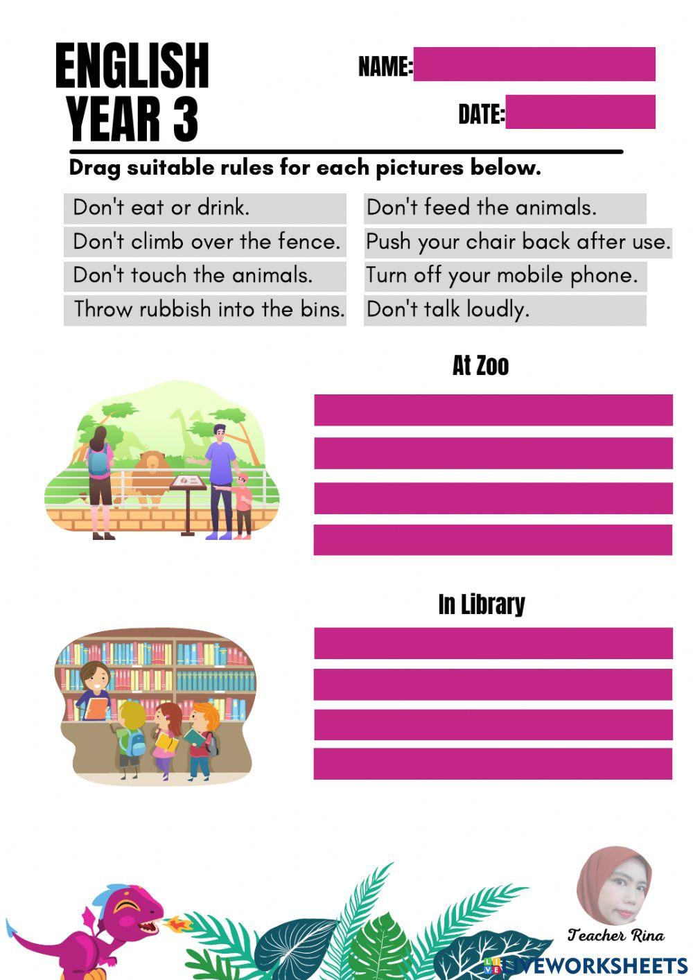 Revision-rules worksheet | Live Worksheets
