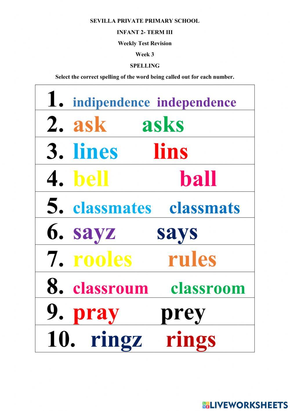 1438466 | Weekly test term1 week3 | Strampzyxkah Vanity