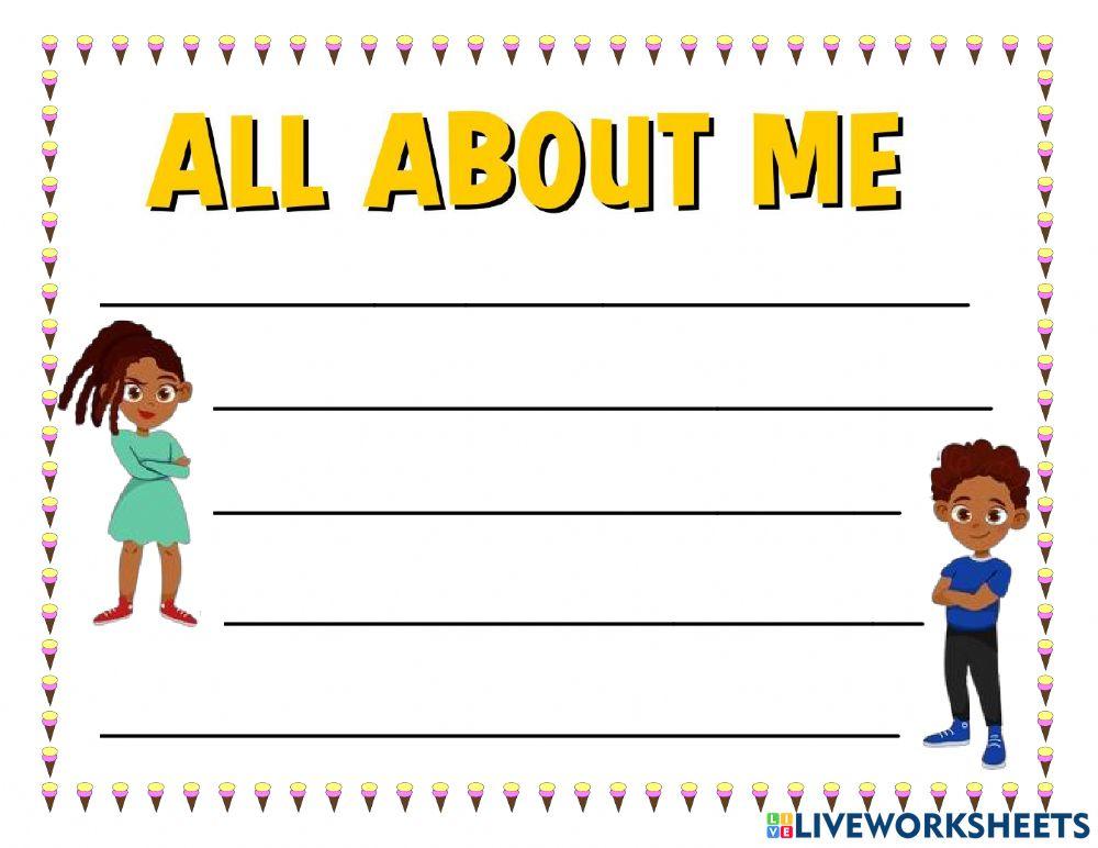 All about me paper 2 worksheet | Live Worksheets