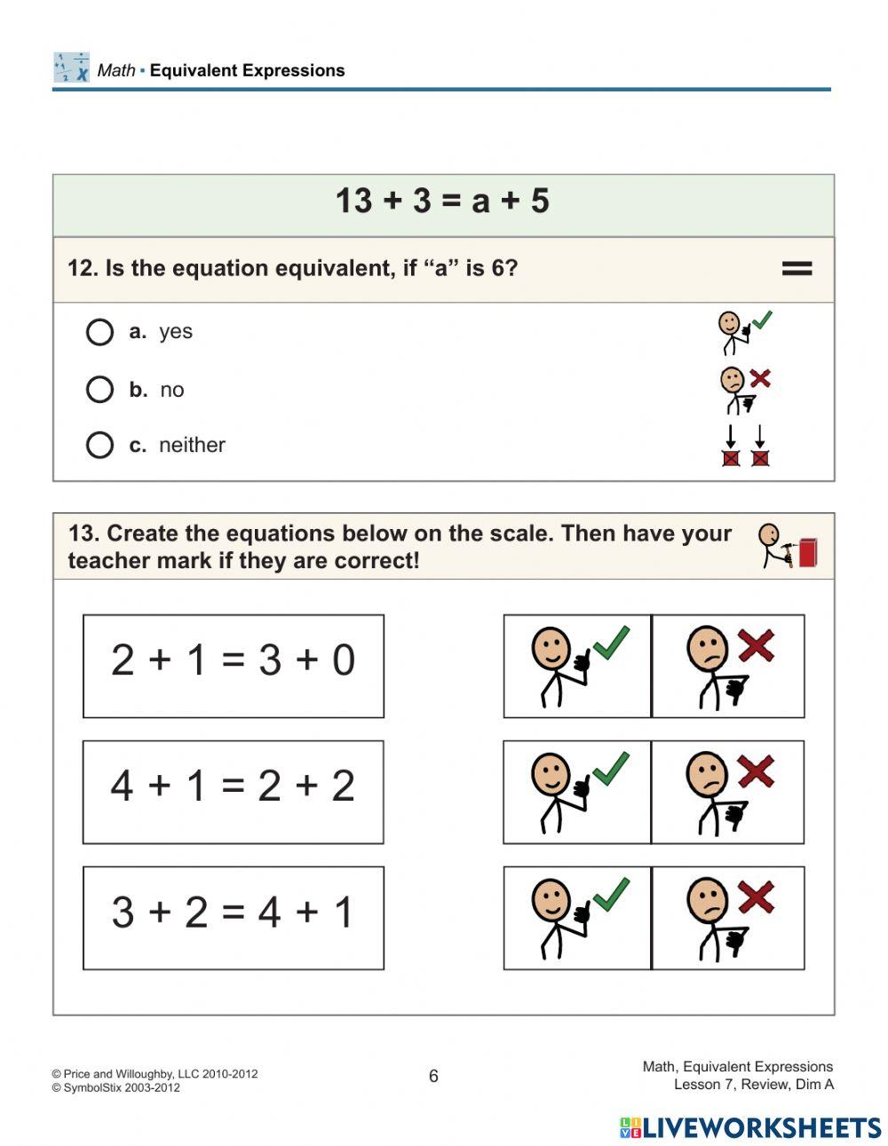 Equivalent Expressions