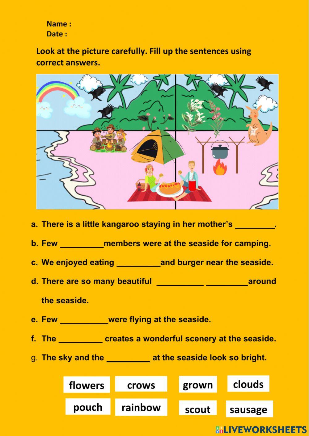 Au sound interactive worksheet | Live Worksheets