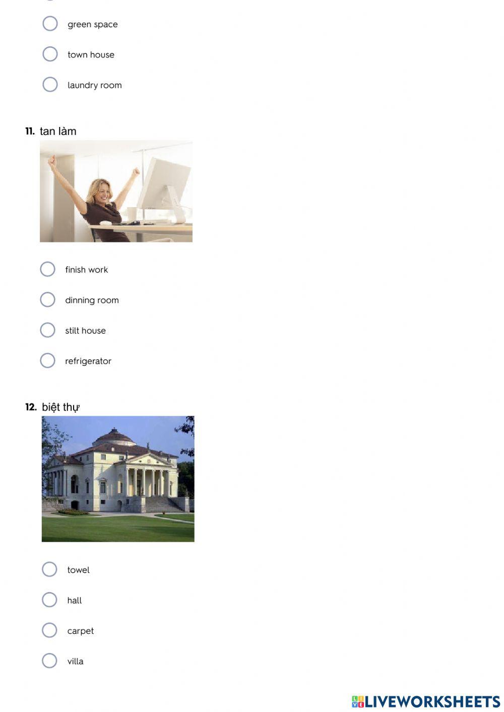 House online exercise for 4 | Live Worksheets