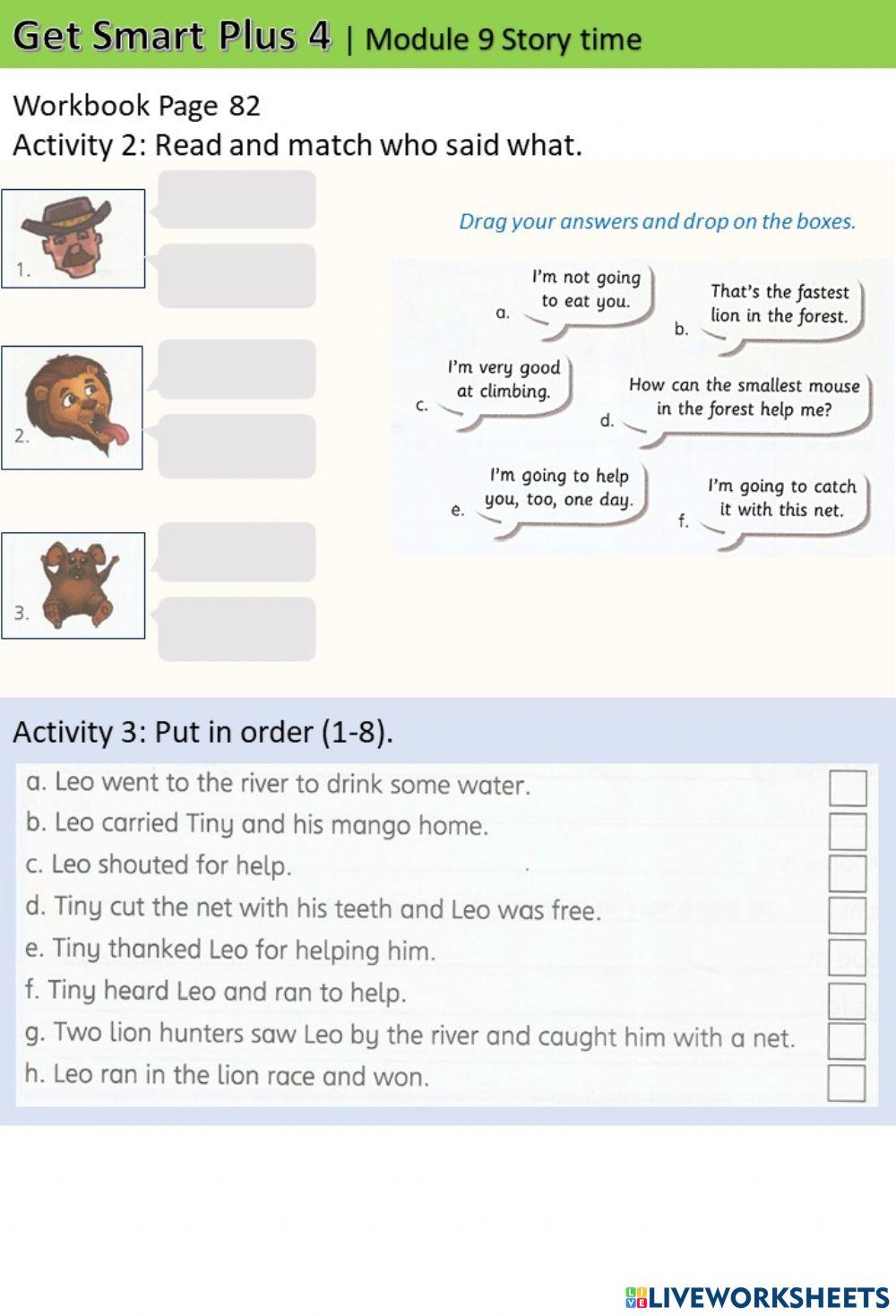 Get Smart Plus 4 Module 9 Story time worksheet | Live Worksheets