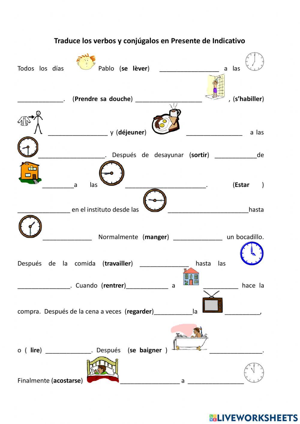 La rutina de Pa… | Free Interactive Worksheets | 1440152