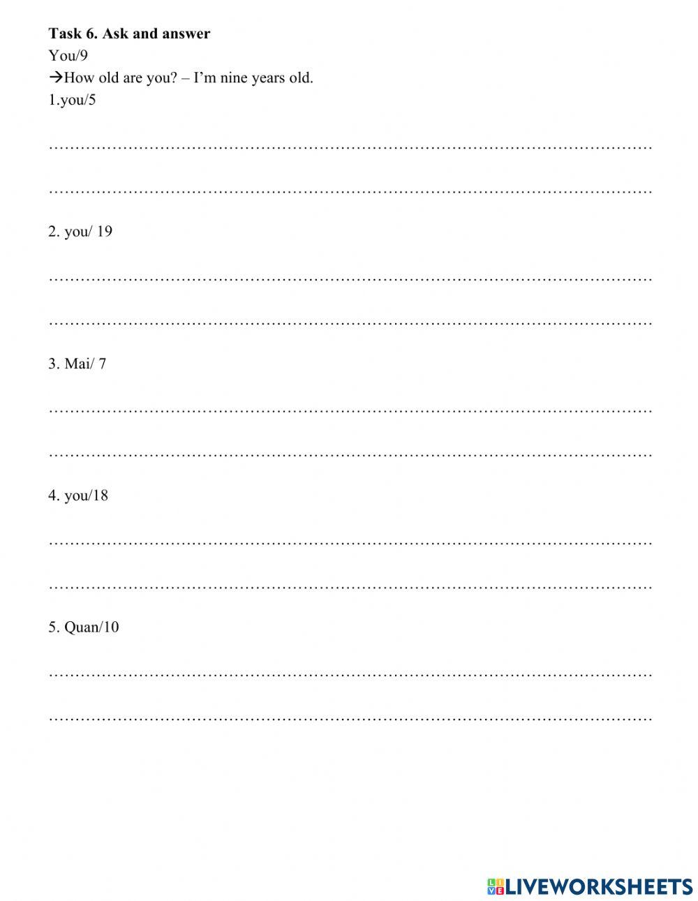 How old are you English as a Second Language (ESL) worksheet | Live ...