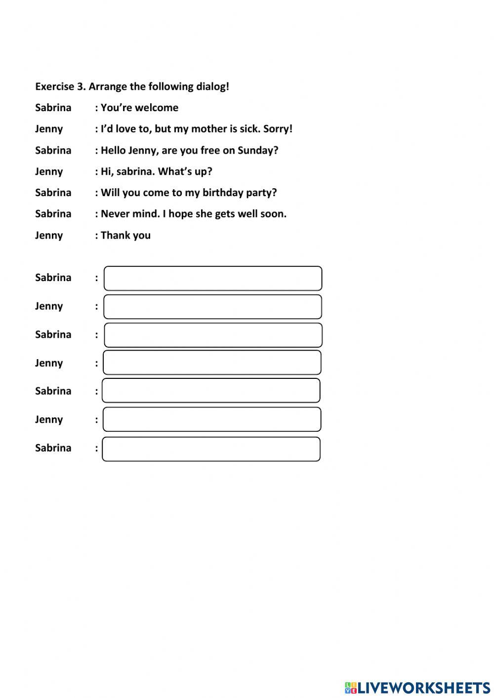 inviting someone to do something online exercise for | Live Worksheets