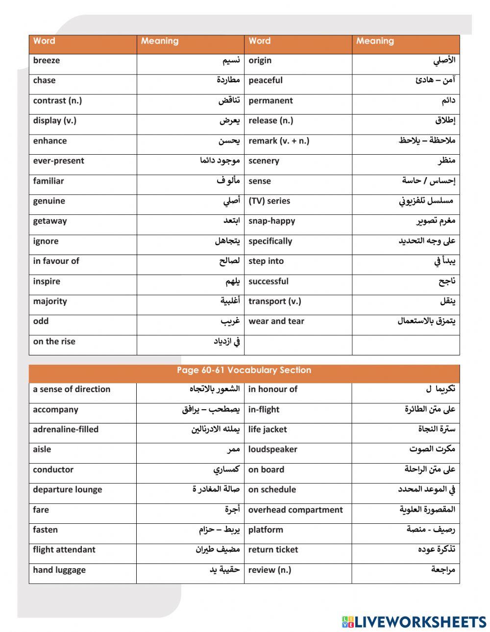 G12 Module Four Vocabulary online exercise for | Live Worksheets