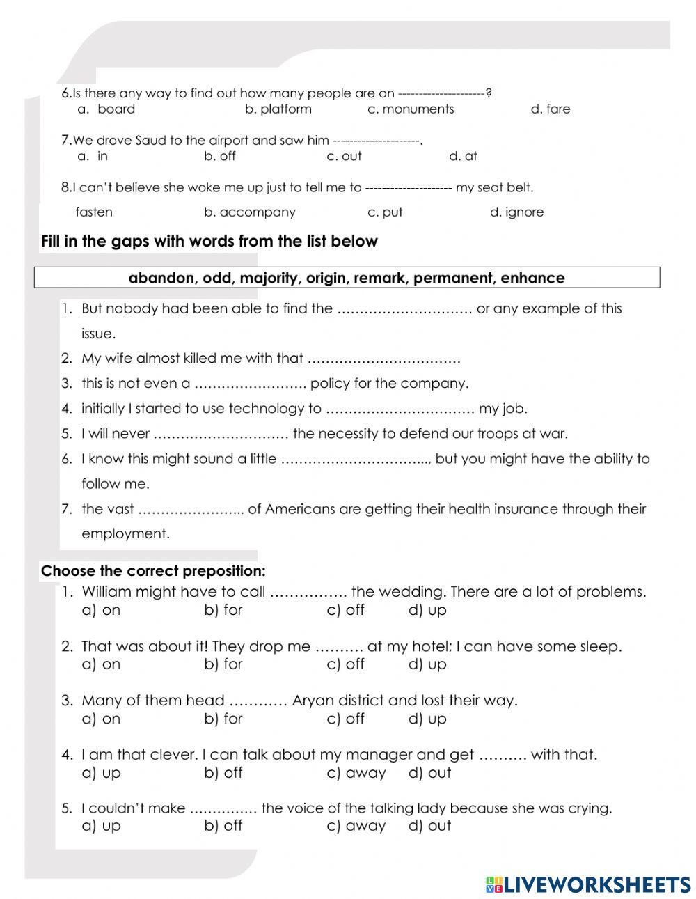 G12 Module Four Vocabulary online exercise for | Live Worksheets