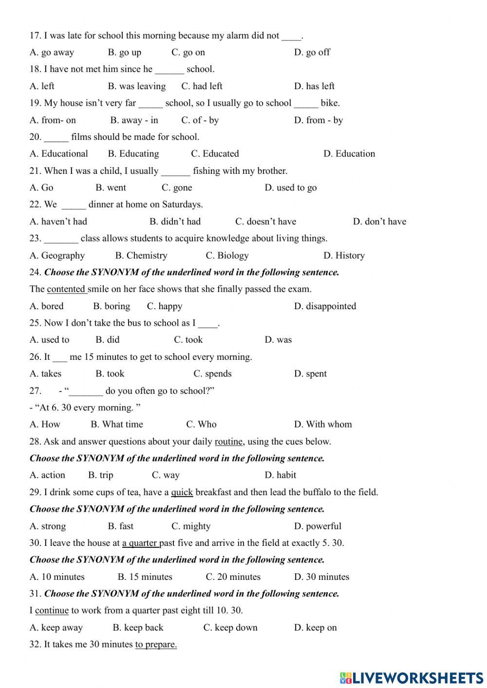 Grade 10 practi… | Free Interactive Worksheets | 1441795