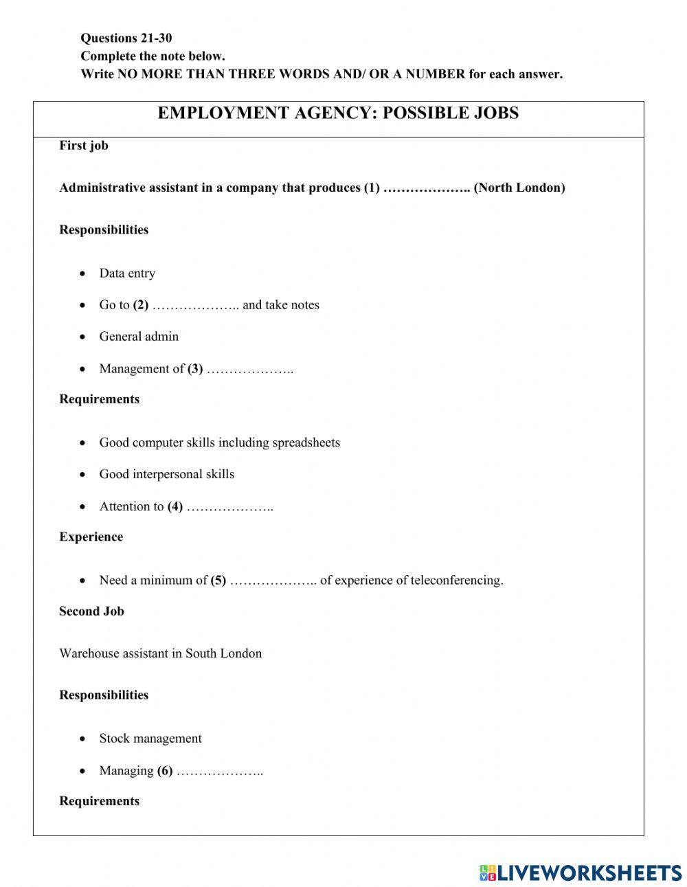 Ielts review worksheet | Live Worksheets