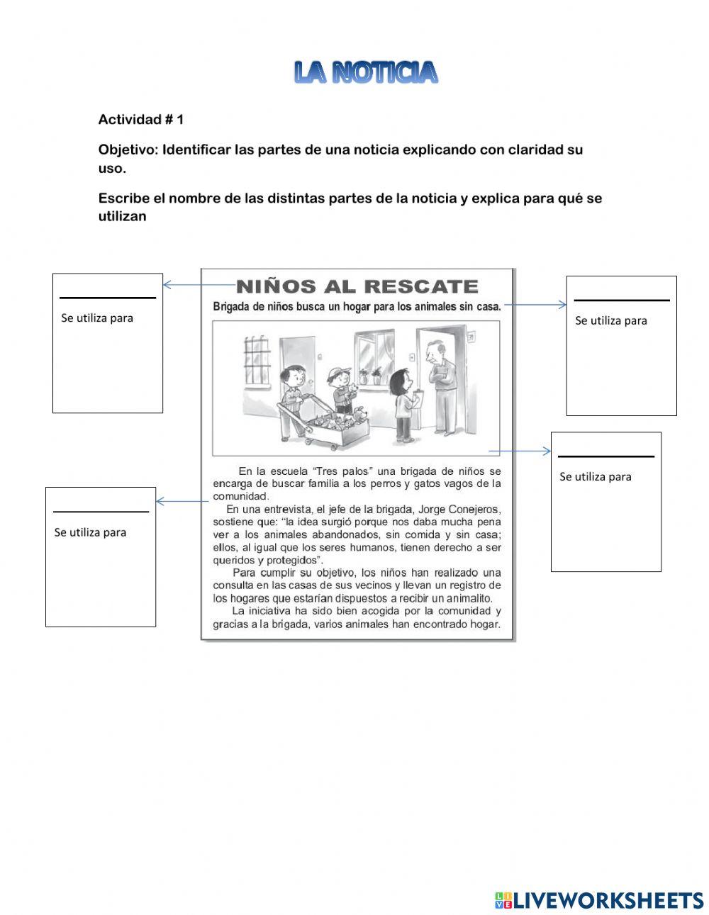 Las Partes De La Noticia Worksheet Tobi Ale Material - vrogue.co Las Partes De La Noticia Worksheet Tobi Ale Material - vrogue.co