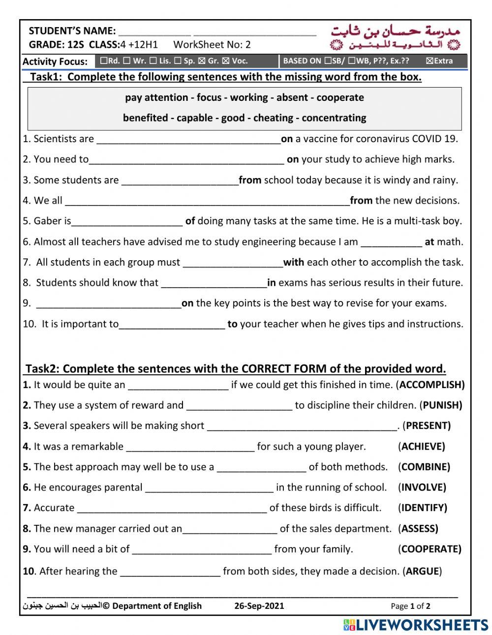 1442182 | M02 Use Of Lang. | MhdRihan | LiveWorksheets