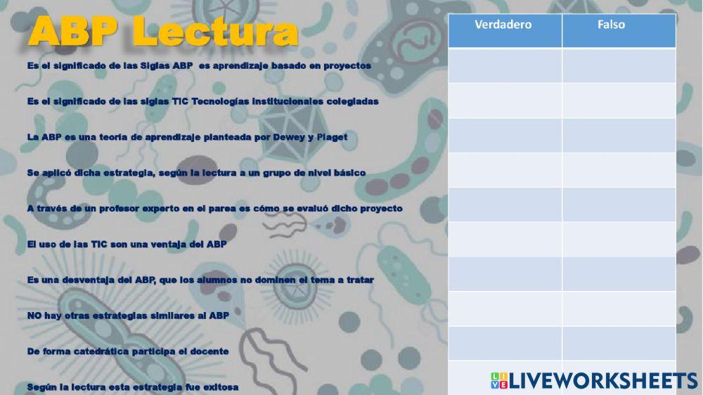 Abp exercise | Live Worksheets