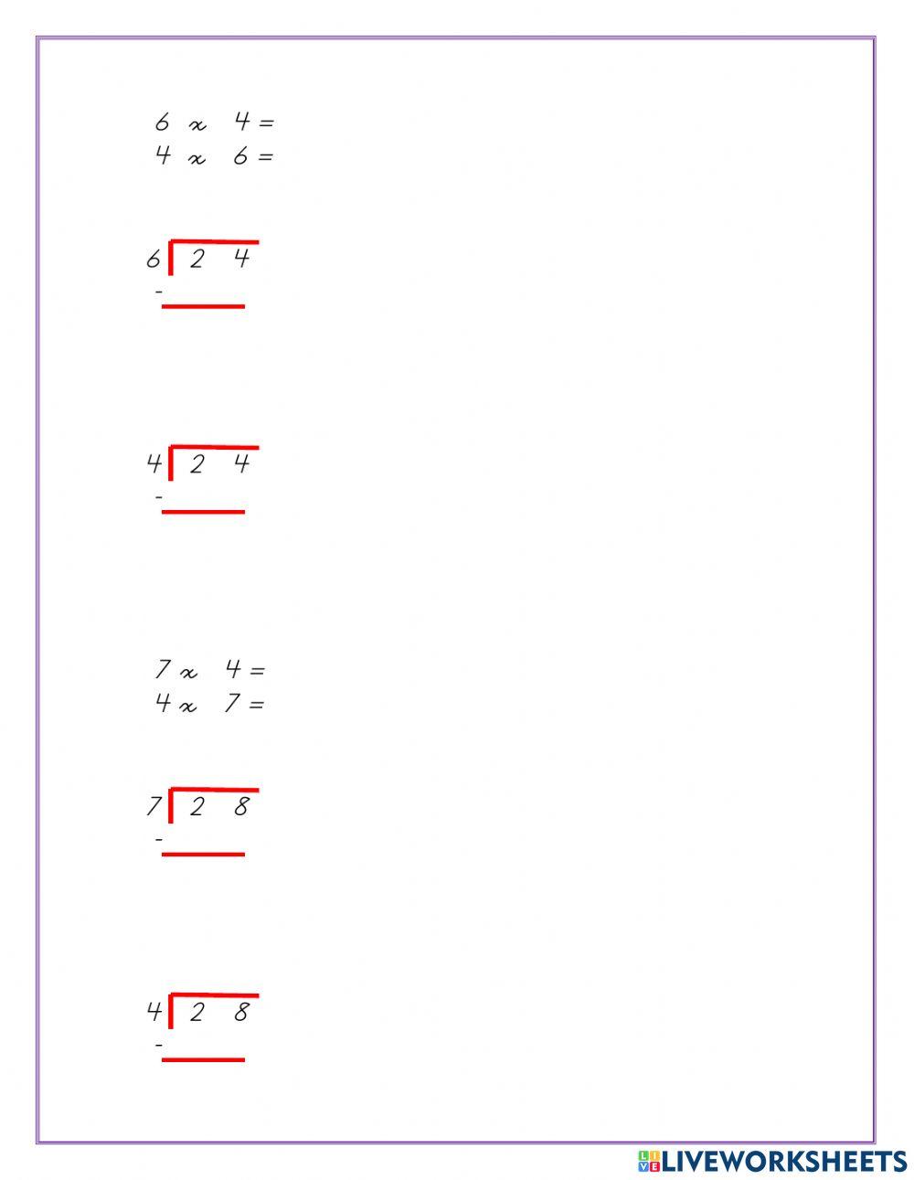 Hojas De Trabajo De Divisiones Softschools Exercises For Kids With