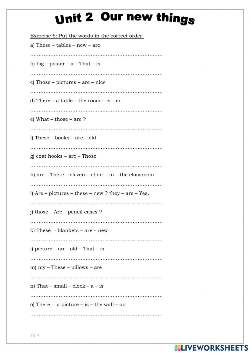 FF4 Unit 2 | Free Interactive Worksheets | 1442624