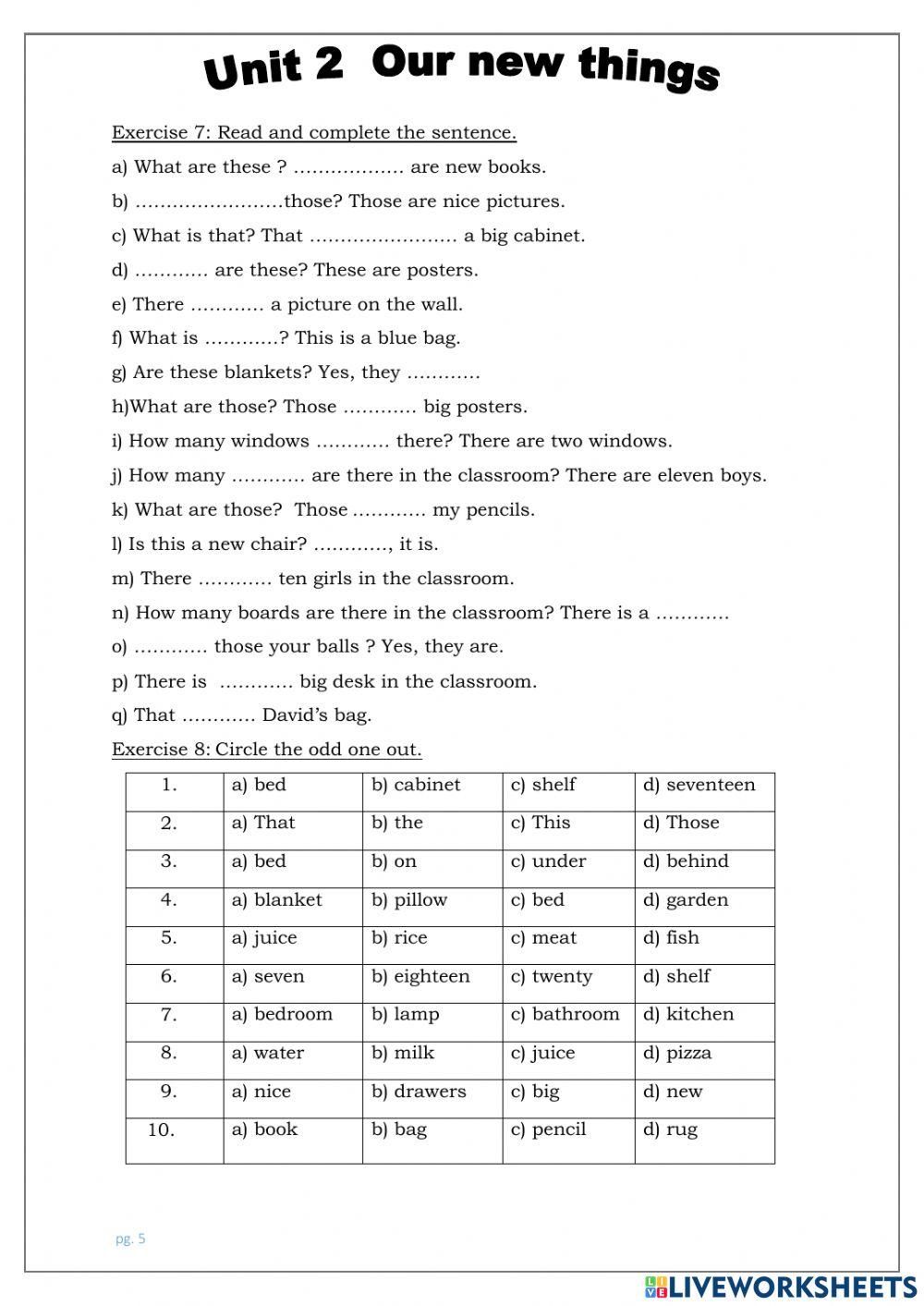 FF4 Unit 2 | Free Interactive Worksheets | 1442624