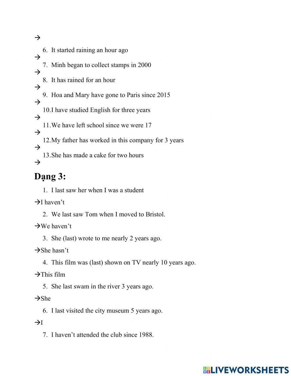 Present perfect… | Free Interactive Worksheets | 1443151