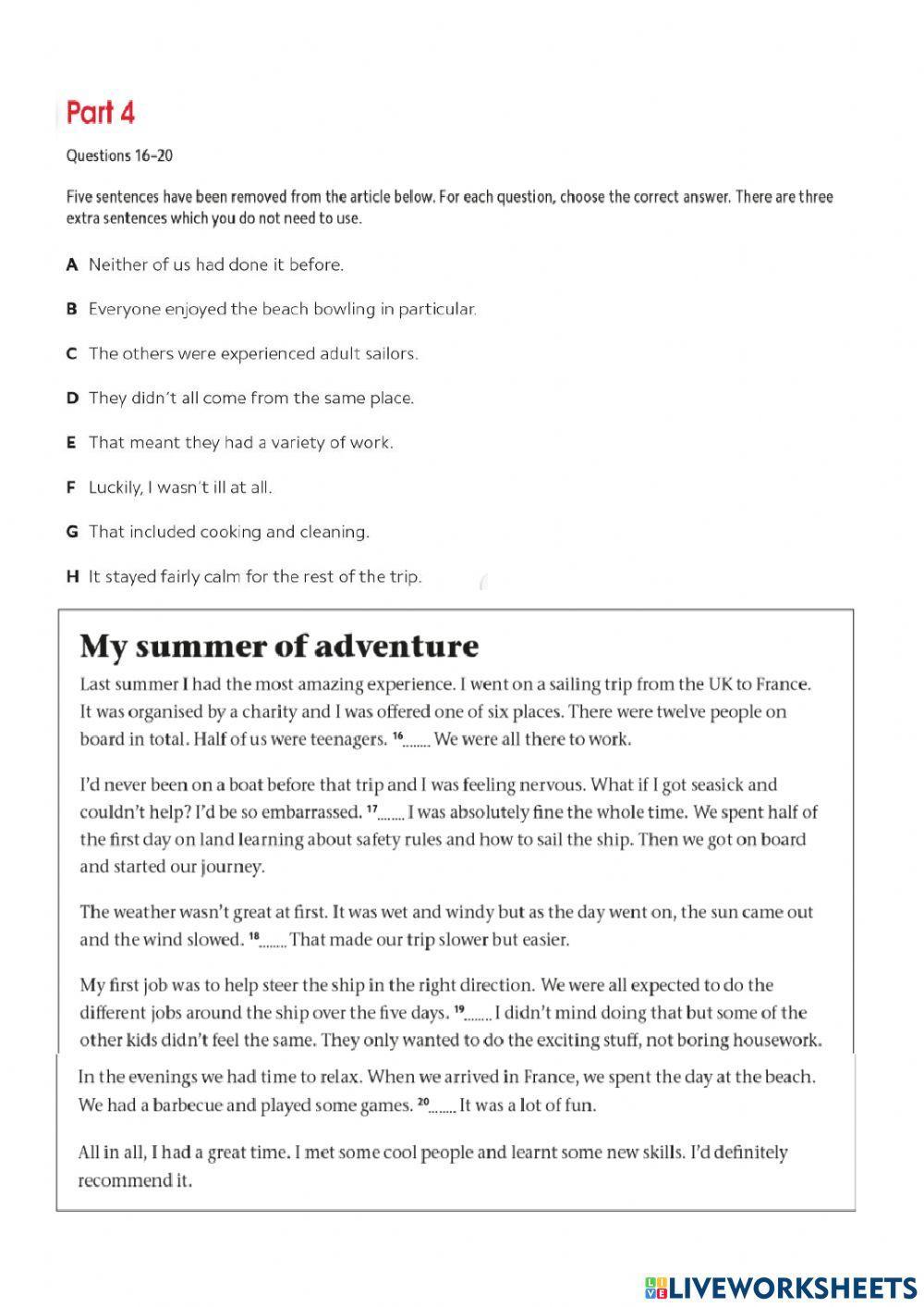 Reading pet par… | Free Interactive Worksheets | 1443143