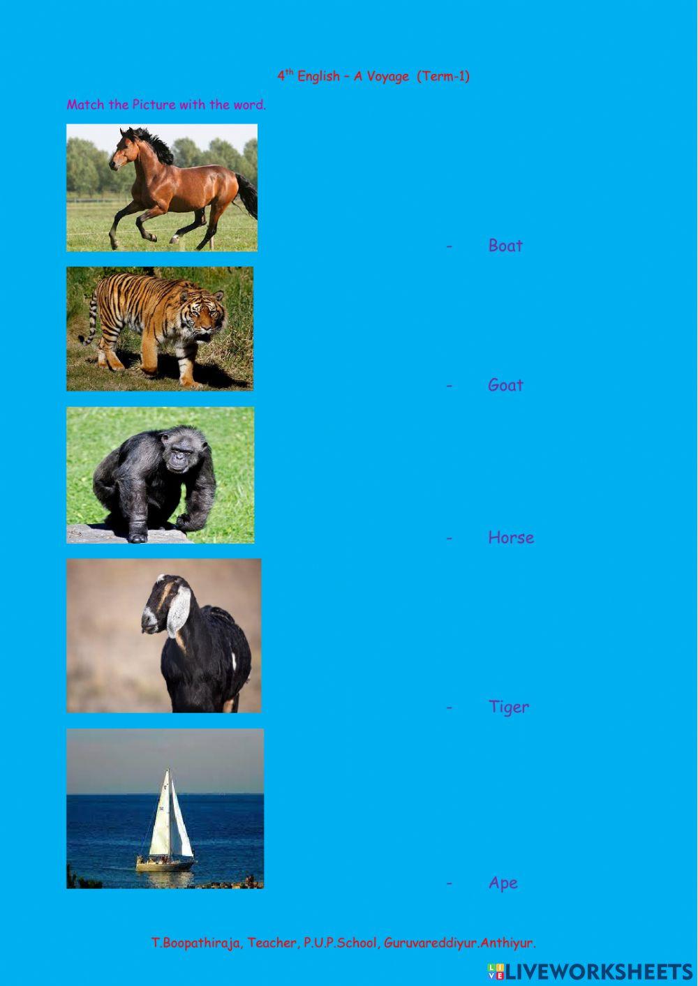 A Voyage- 4th English Term-1 online exercise for | Live Worksheets